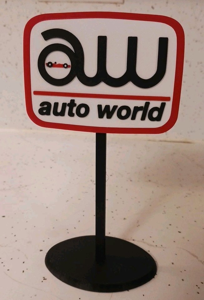 Auto World 4Gear HO 3D Printed Miniature Slot Car Display Sign Diorama ...