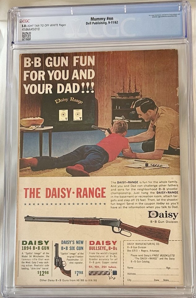 Dell Movie Classics The Mummy #NN CGC 5.0 (1962) Silver Age Universal ...