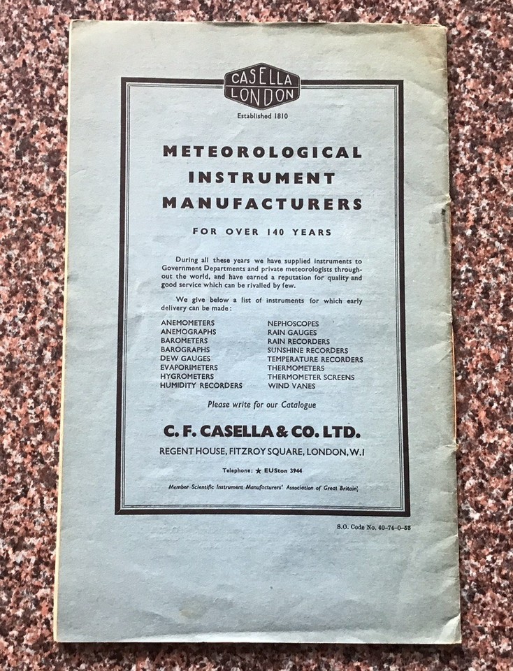 Vintage Air Ministry Meteorological Office CLOUD FORMS-1949 | eBay UK