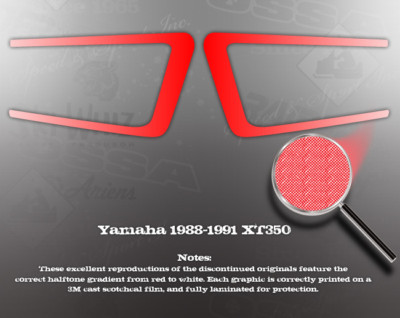 YAMAHA 1988-1991 XT350 SIDE COVER STRIPES DECALS | eBay