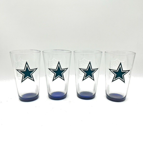 Dallas Cowboys NFL Glass 16 oz Embossed Raised Logo Set of 4 | eBay