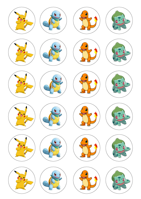 Pokemon Cupcake Rings