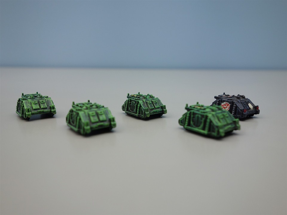 Warhammer 40K Adeptus Titanicus & Epic - Rhinos & Whirlwind (painted ...