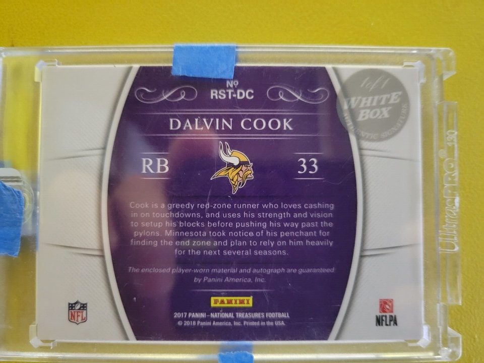Dalvin cook triple threads white box rookie card autographed 1/1 colors ...