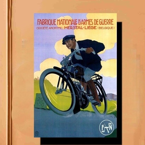 Canvas Wrap Art Motorcycle Bike National War Weapons Factory Belgium 16 ...