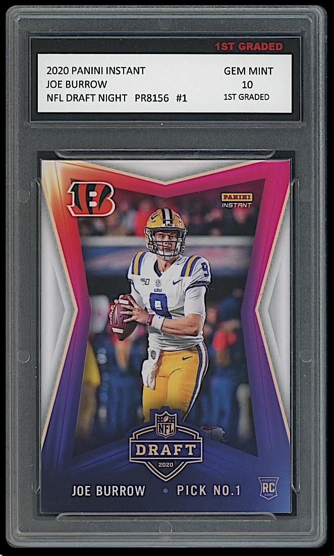 Joe Burrow 2020 Panini Instant Nfl Draft Night 1st Graded 10 Rookie