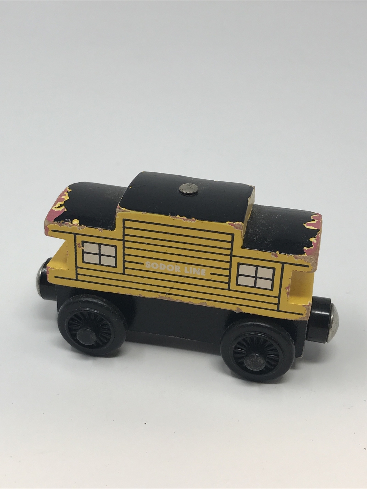 Thomas & Friends Wooden Railway Yellow Sodor Line Caboose Train Tank B2 ...