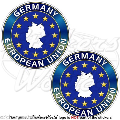 EUROPEAN UNION GERMANY Map Shape EU-DE Europe-German 75mm Stickers ...