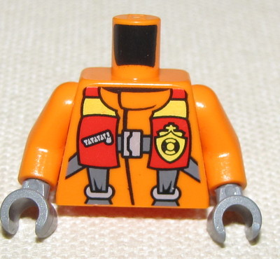 LEGO NEW ORANGE CONSTRUCTION PARACHUTE FIREFIGHTER TORSO CITY | eBay