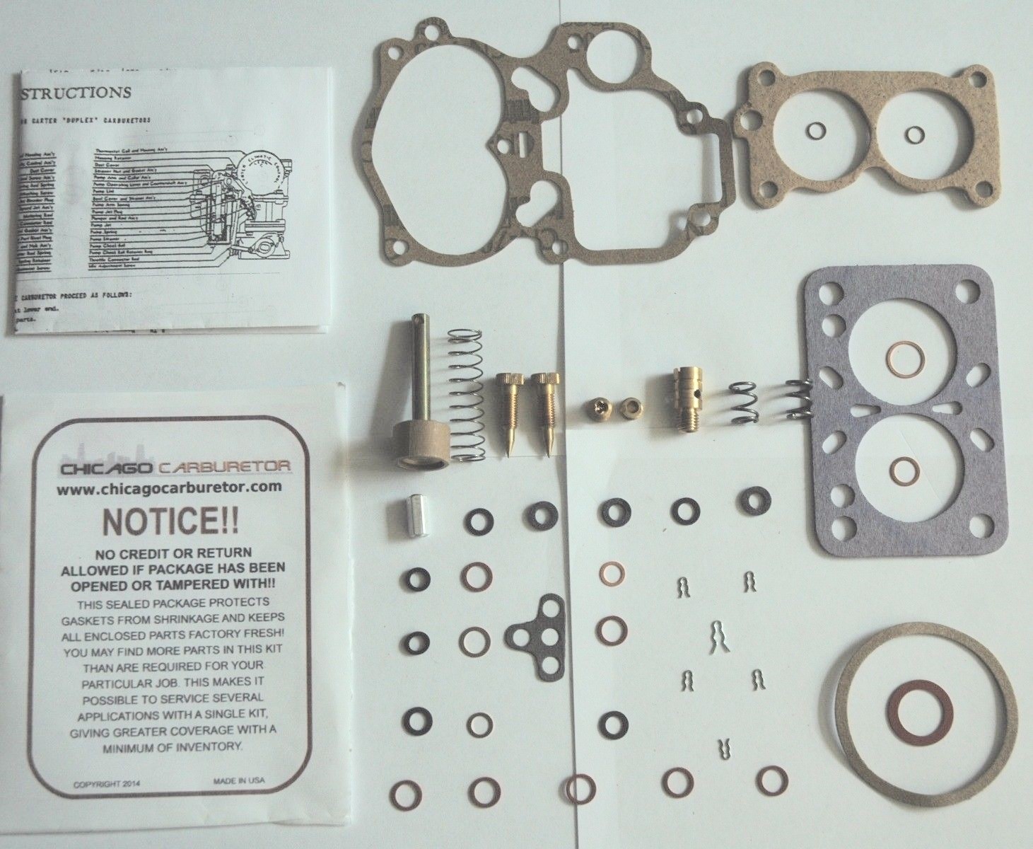 1938-39 HUMPMOBILE CARB KIT CARTER WDO 2 BARREL #399S ETHANOL TOLERANT ...