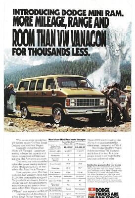 1981 Dodge Mini Ram Wagon Vintage Color Print Ad Automobile Van | eBay