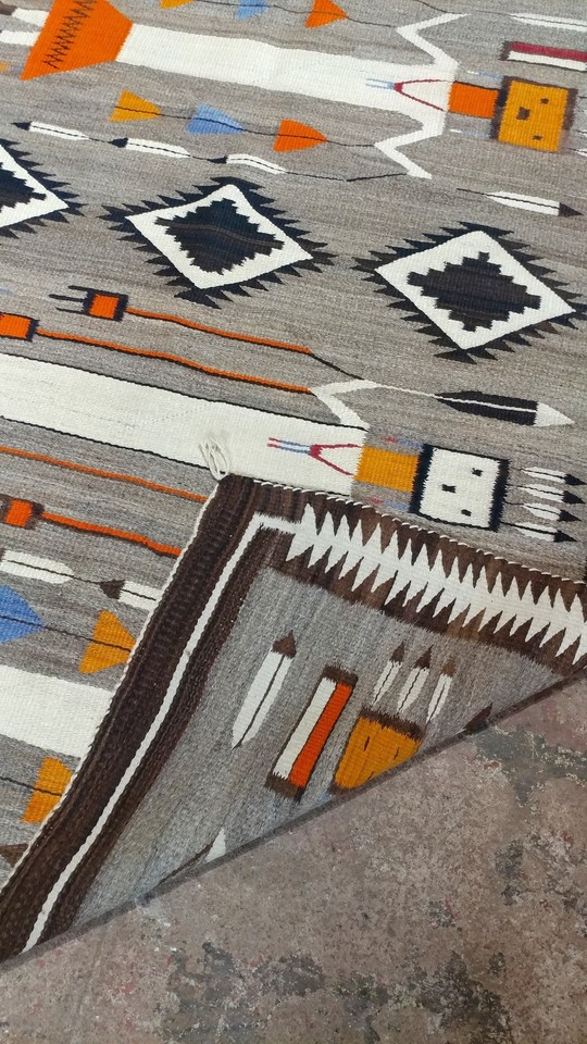 Navajo Beautiful Native American Yei Rug-Natural Dyes-c1920s | eBay