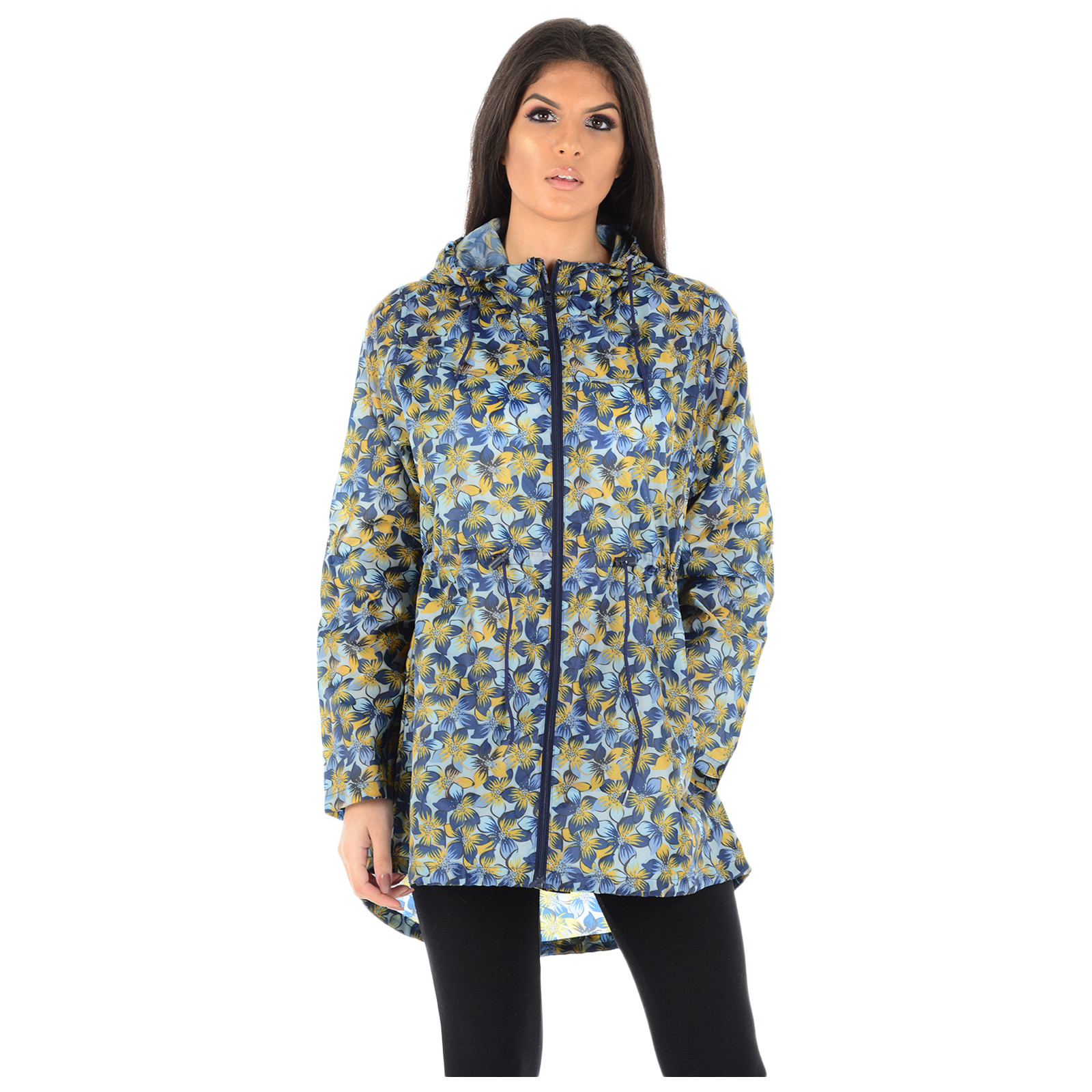 LADIES RAIN MAC WOMEN RAINCOAT FISHTAIL KAGOOL PARKA FESTIVAL HOODED ...