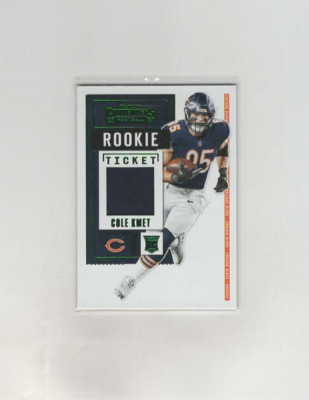 2020 Panini Contenders Rookie Ticket Swatches Cole Kmet #RTS-CKM Rookie ...
