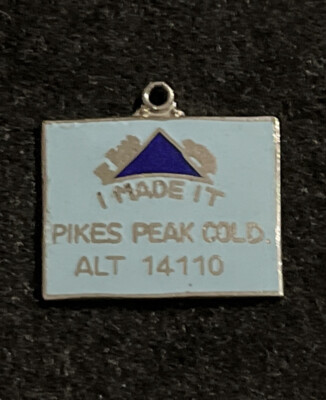 VINTAGE STERLING SILVER AND ENAMEL PIKES PEAK CLIMBING CHARM | eBay
