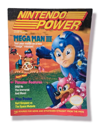 NINTENDO POWER Vol. 20 Jan 1991 Mega Man 3 Bart Simpson vs Space ...