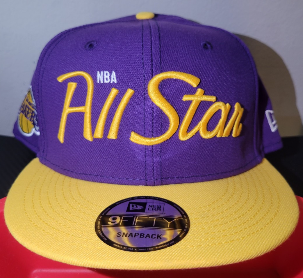 New Era 9fifty NBA LA Lakers All Star Game Script Purple Gold Snapback ...