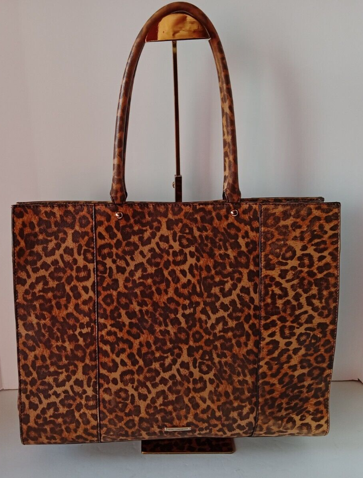 Rececca Minkoff Leopard Animal Print Leather Tote Double Straps $345 | eBay
