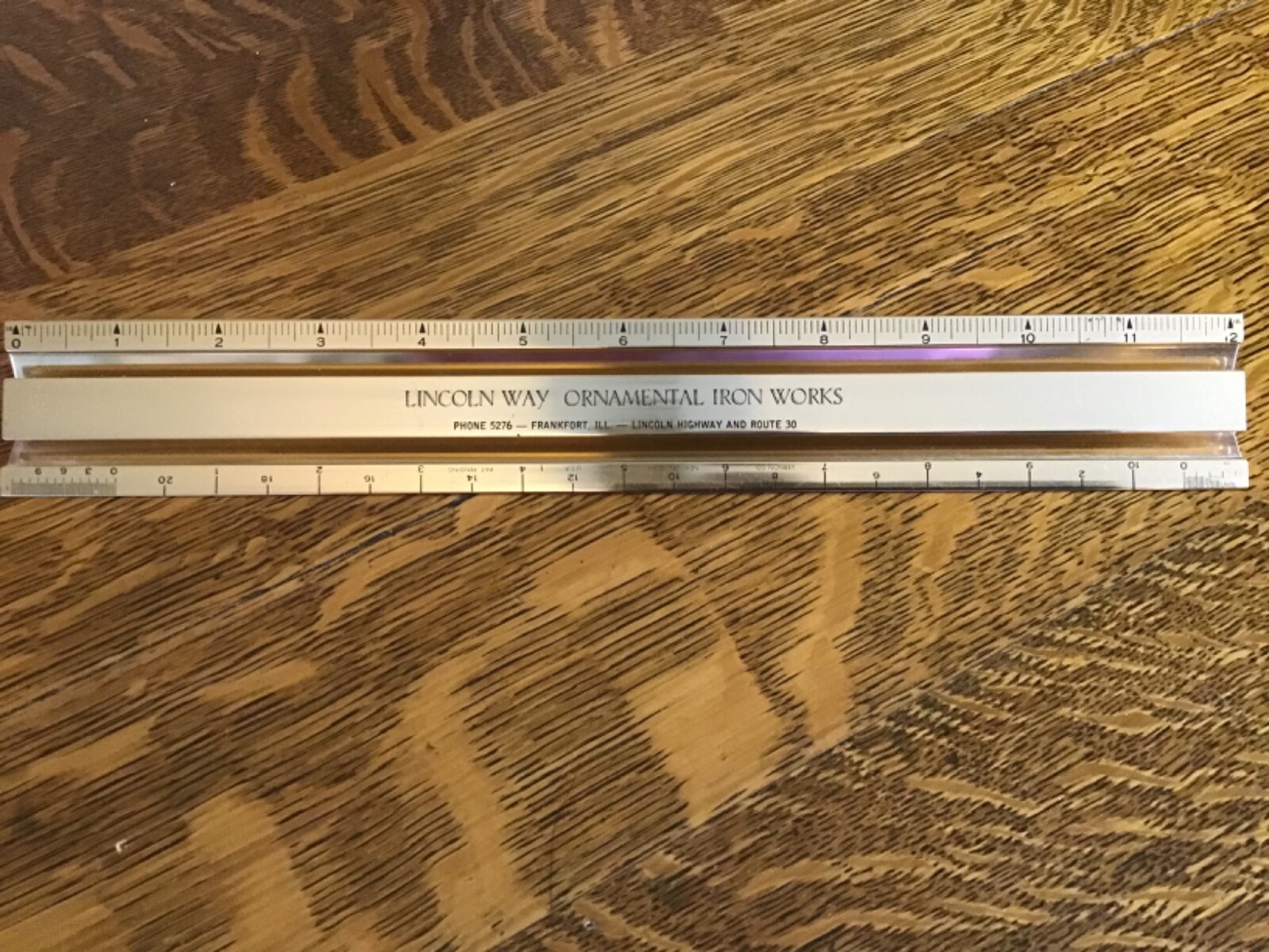 Vtg~Ornamental Iron Workers~3-sided RULER~Metal 1920-1930~W/BOX~VERY ...