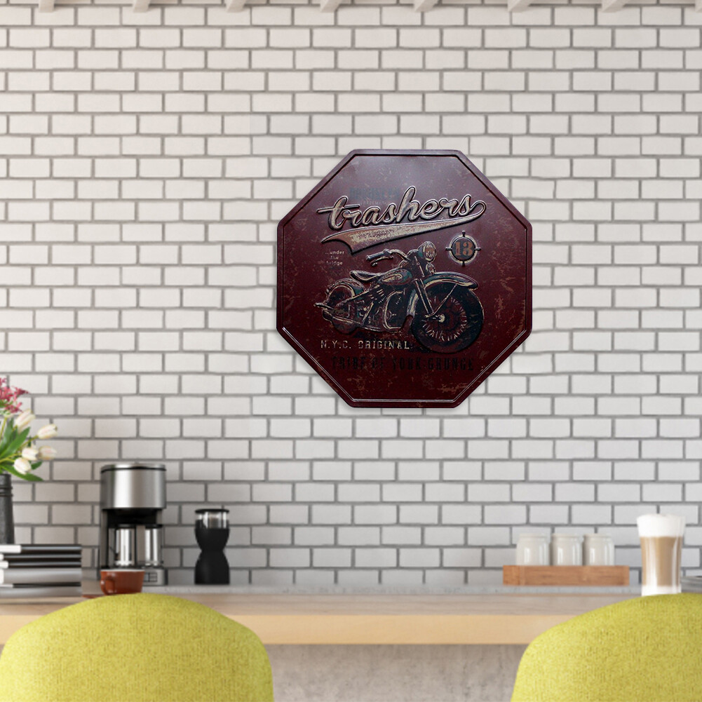 LF# Octagon Metal Sign Plaque Tin Signs Motorcycle Tin Plate Art Wall ...