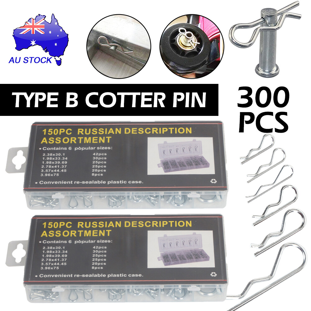 150/300pc Cotter Pin Assortment Set Grab Split Fixings Securing Lock ...
