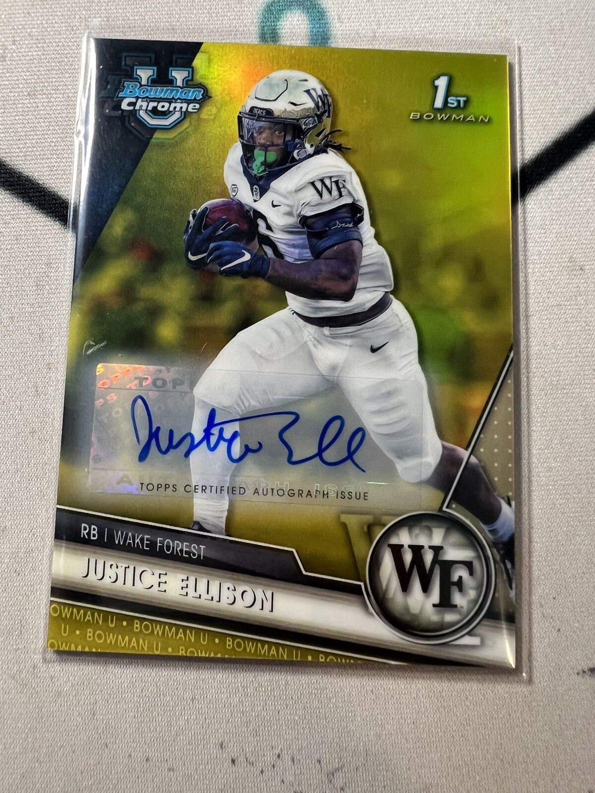 JUSTICE ELLISON - 2023 Bowman Chrome U 1st Yellow Refractor Auto /75 ...