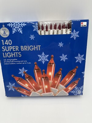 Red 140 Super Bright Lights All White Bulb Housing And Wire/ Indoor Or ...
