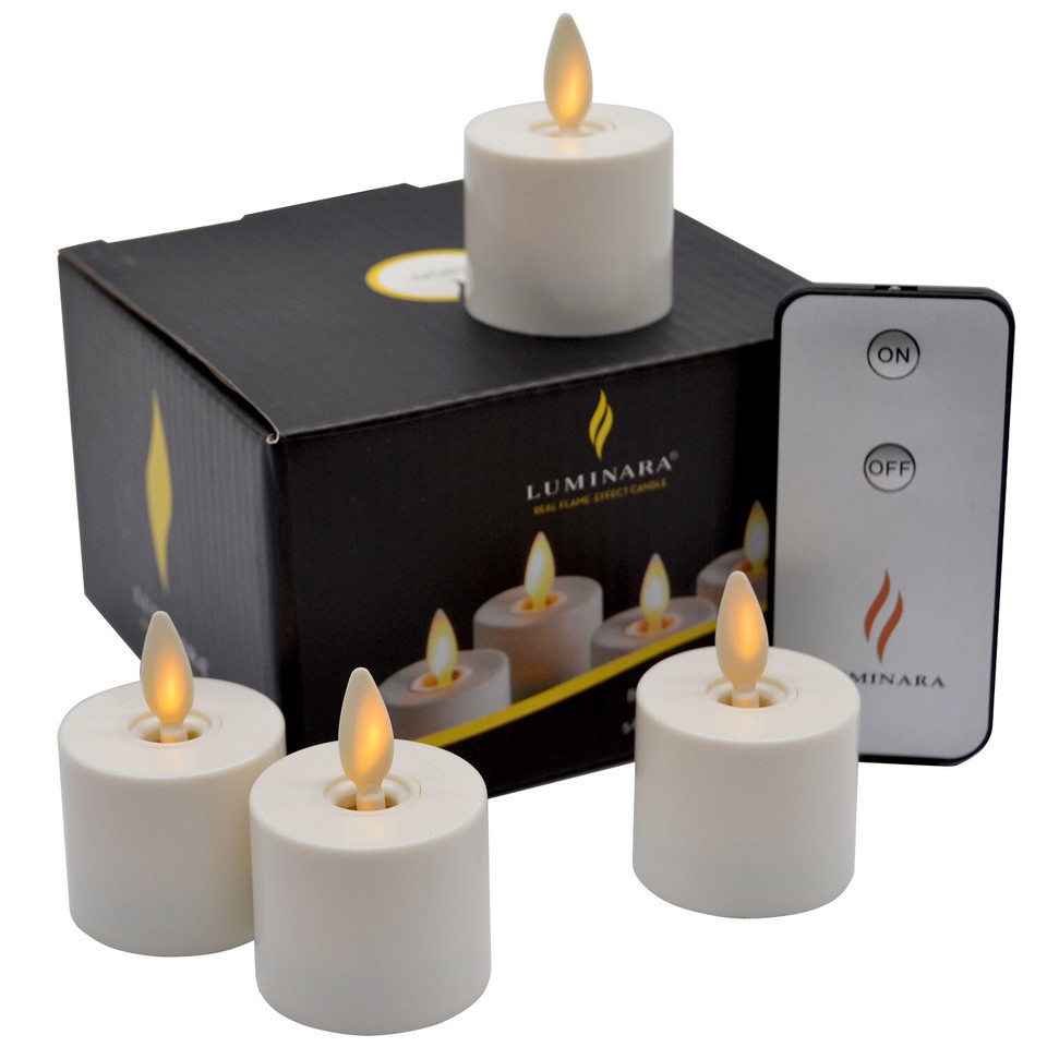 Luminara Flameless Moving Wick Tealights Candles Remote LED Tea Light ...