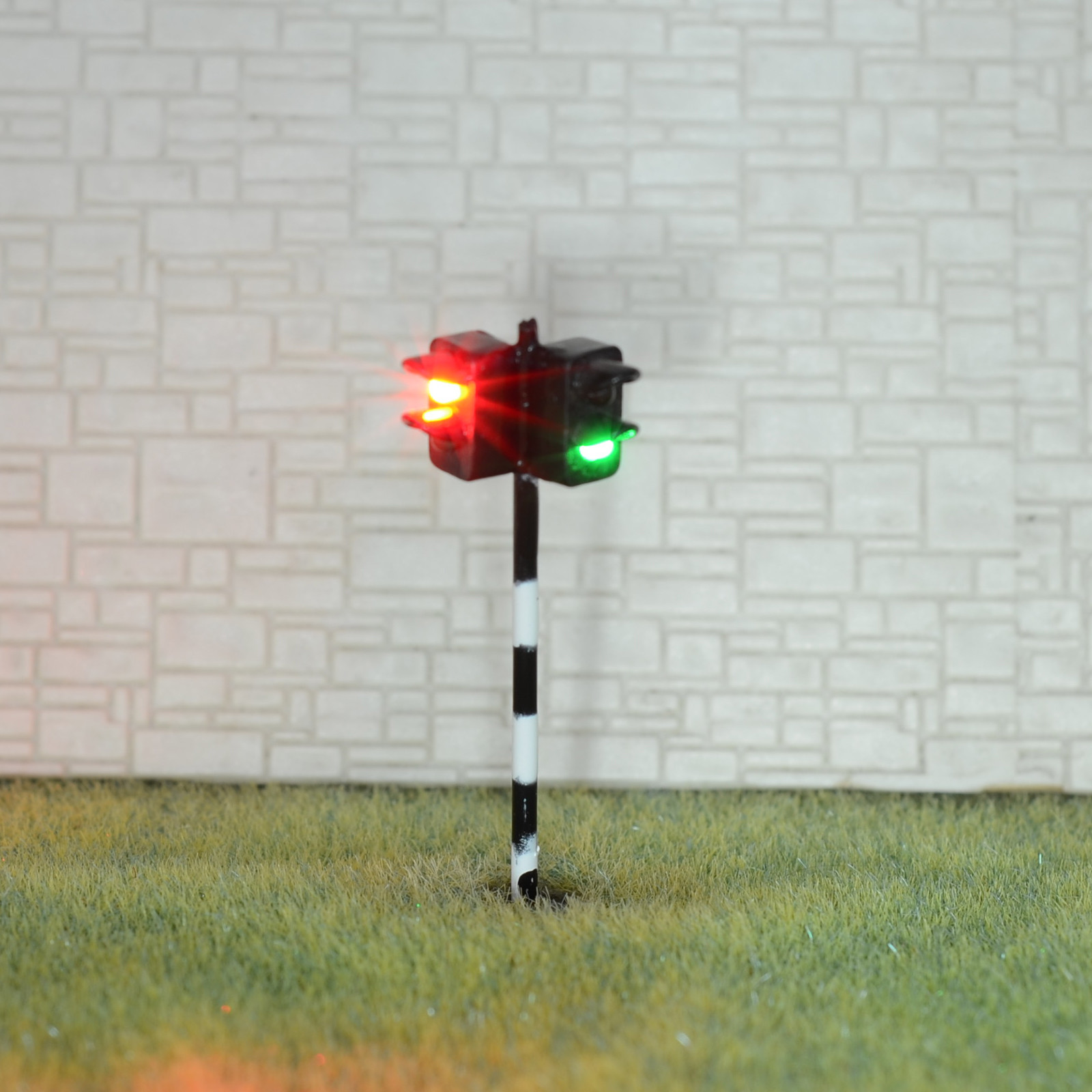 2 x traffic signal HO OO model railroad crossing walk LED pedestrian ...