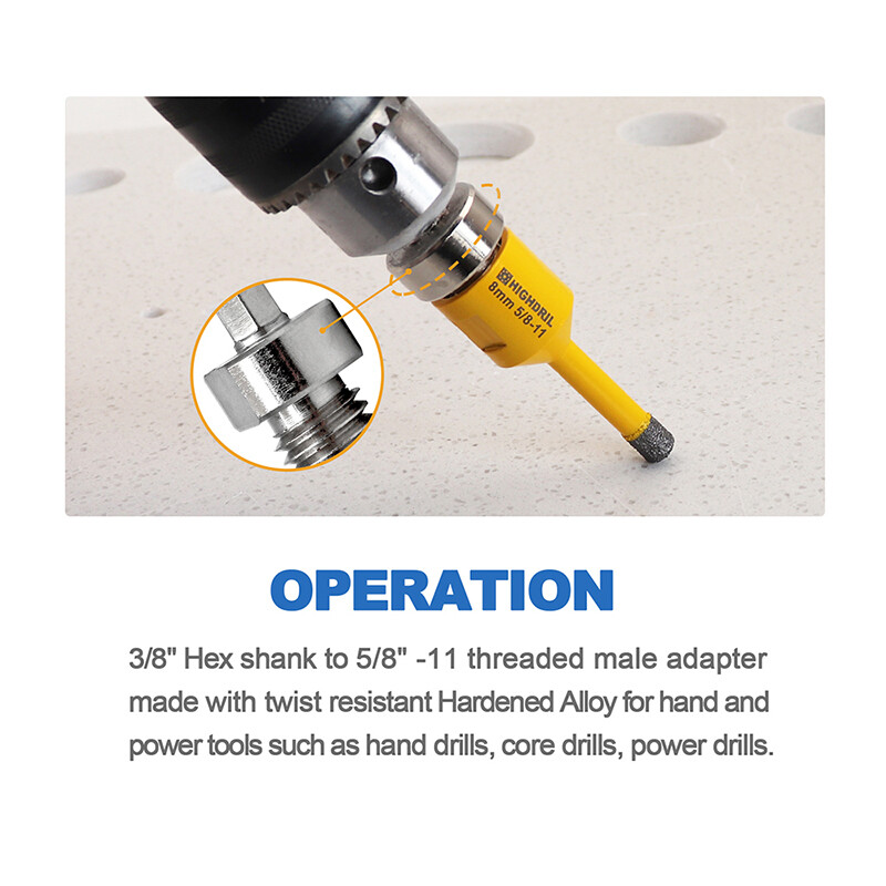 Adapter 5/8-11 Male Thread to SDS Plus Shank for Diamond Drill Core ...