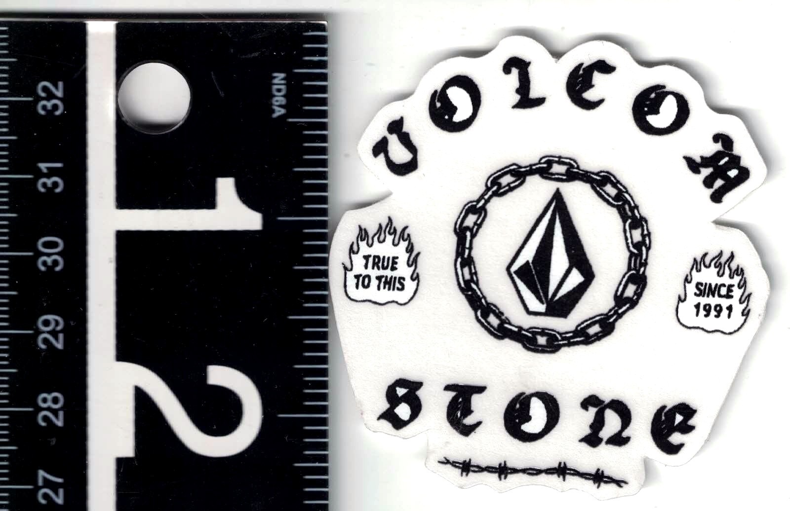 Volcom Stone Chain Sticker 2.5 in x 2.25 in Black/White Skate Snow Surf ...
