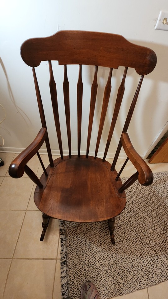 Antique Nichols and Stone Boston Rocker Rocking Chair 73-6 Maple Wood ...