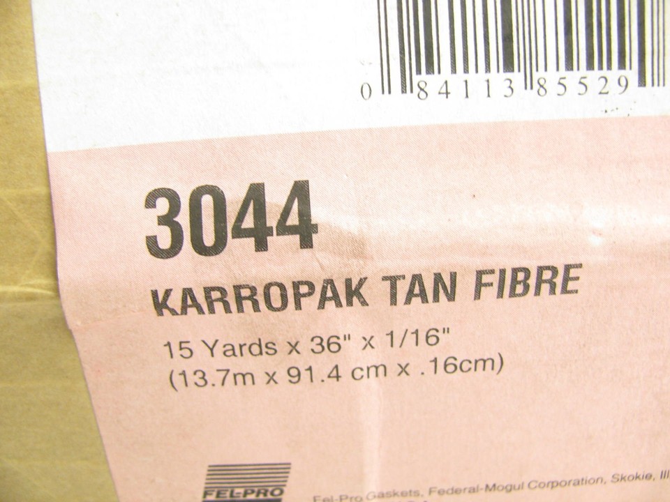 FEL-PRO 3044 Gasket Making Material Sheet Roll Karropak 1/16 36 X 15 ...