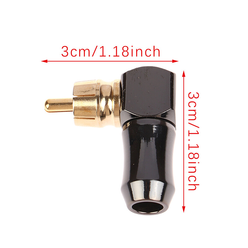 Video Connector Soldering Gold Plated Right Angle RCA Plug RCA Screw ...
