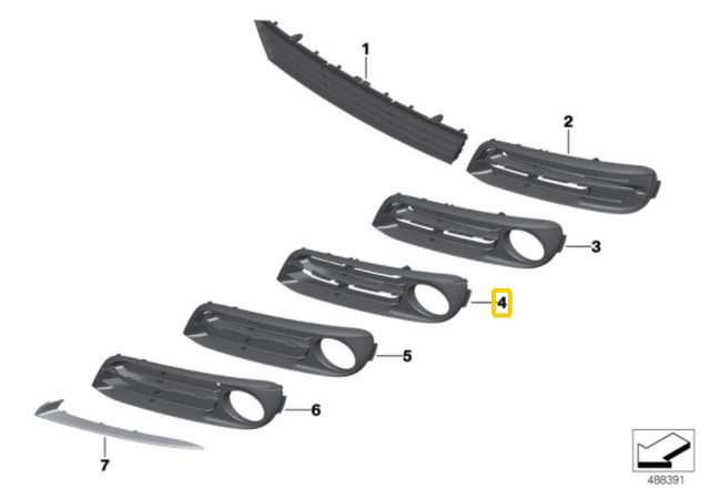 Genuine BMW OEM 51117331731 Grille Air Inlet Open Left for sale online ...