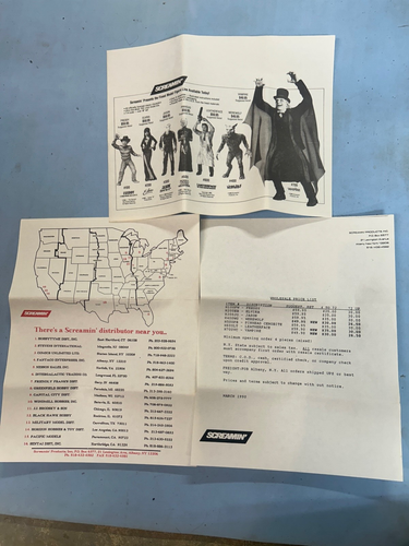 1990 SCREAMIN' MODEL KIT DEALER BROCHURE'S WEREWOLF LEATHERFACE JASON ...