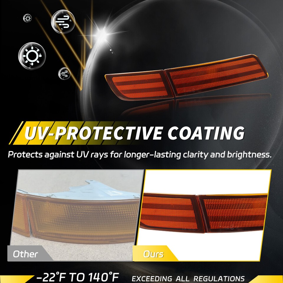 Amber Lens Front Bumper Turn Signal Marker Lights For 91-95 Toyota MR-2 ...