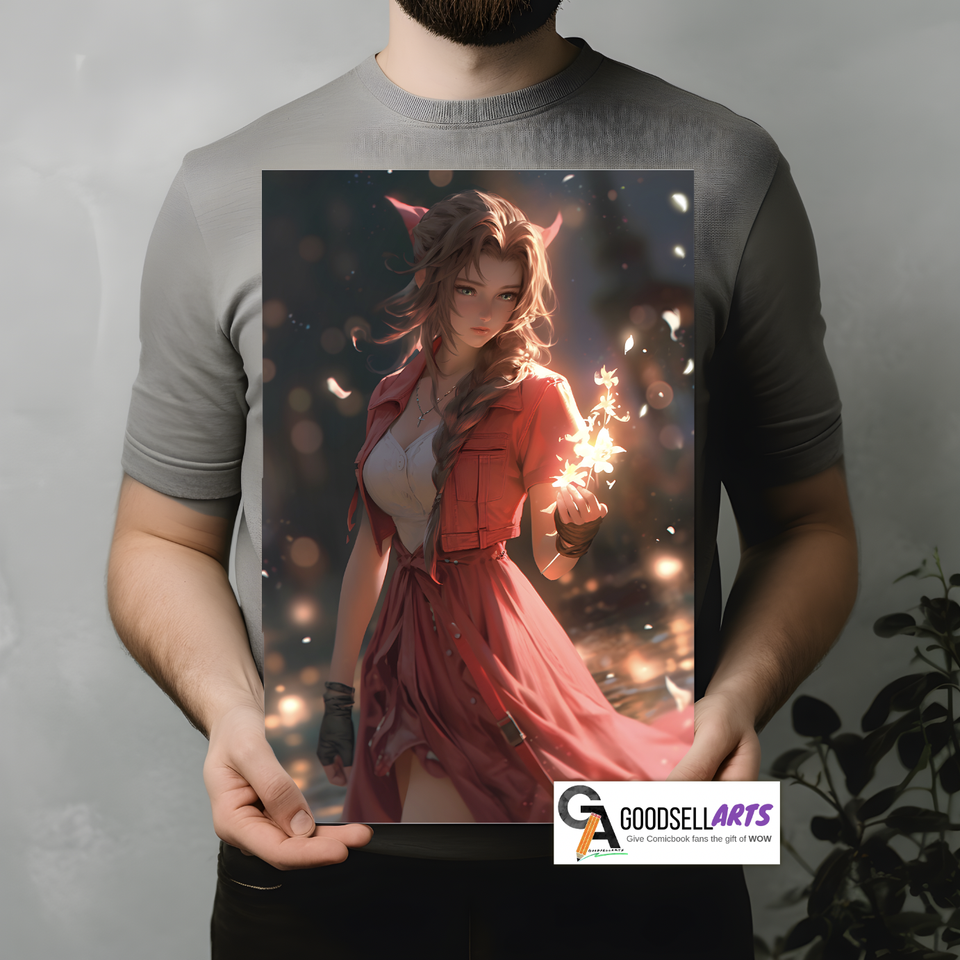 Aerith Final Fantasy Poster | Aerith art print | aerith FF7 | Video ...
