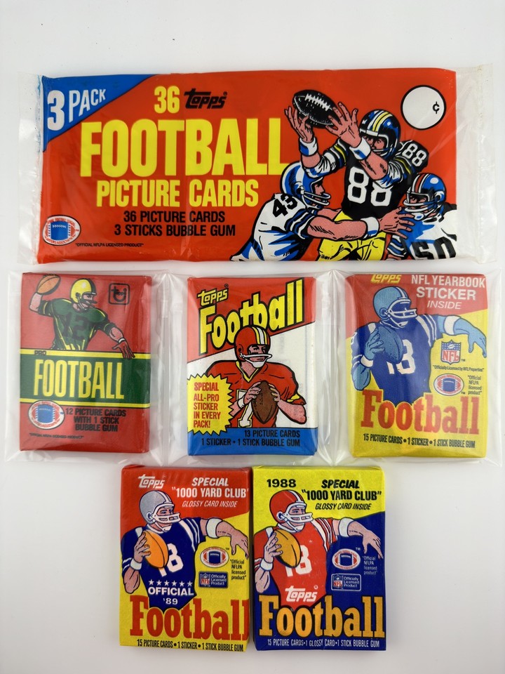 1980-1983-85-88-89 Vintage Topps Football Packs + 1 - 1982 Topps ...