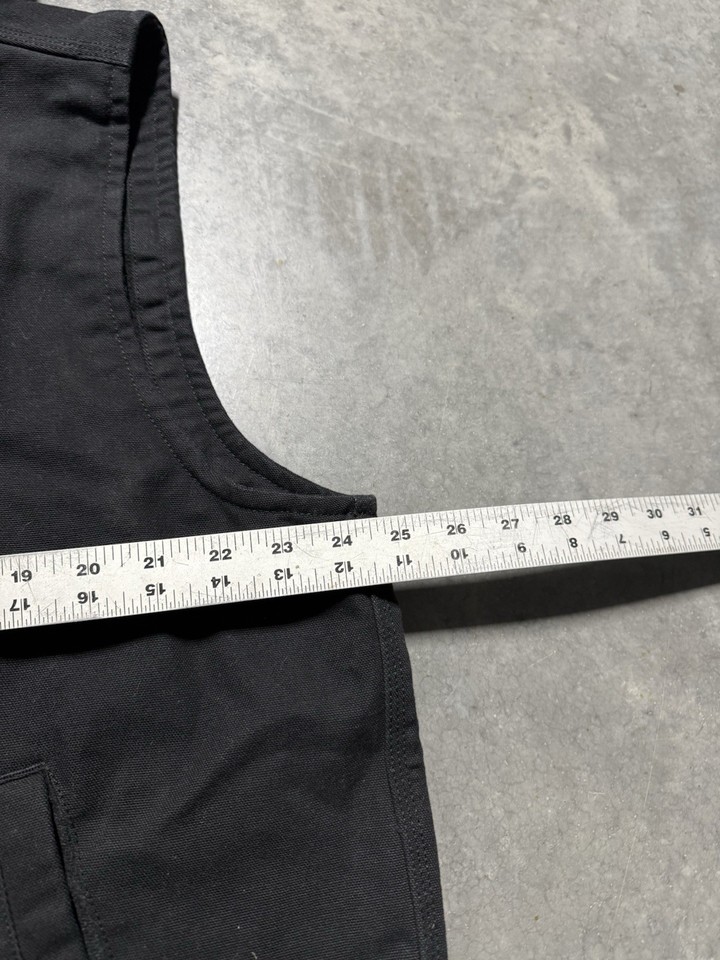 Carhartt Hooded Vest Black Insulated Canvas Hoodie 103837 Size Large L ...