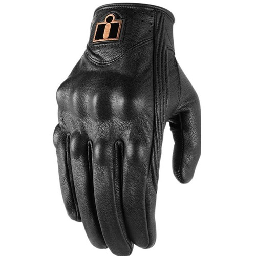 ICON Pursuit Classic Motorcycle Mens Gloves Leather Short Cuff Knuckle ...
