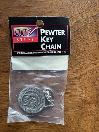 Vintage Order of the Arrow BSA “MGM” Indian Chief pewter Keychain, NEW ...