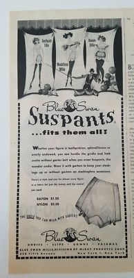 1950 women's Blue Swan Suspants underwear you can wear with garters ...