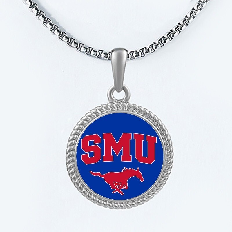 SMU Mustangs Mens Womens 20" Lnk Chain Pendant Necklace w Gift Pkg D22 ...