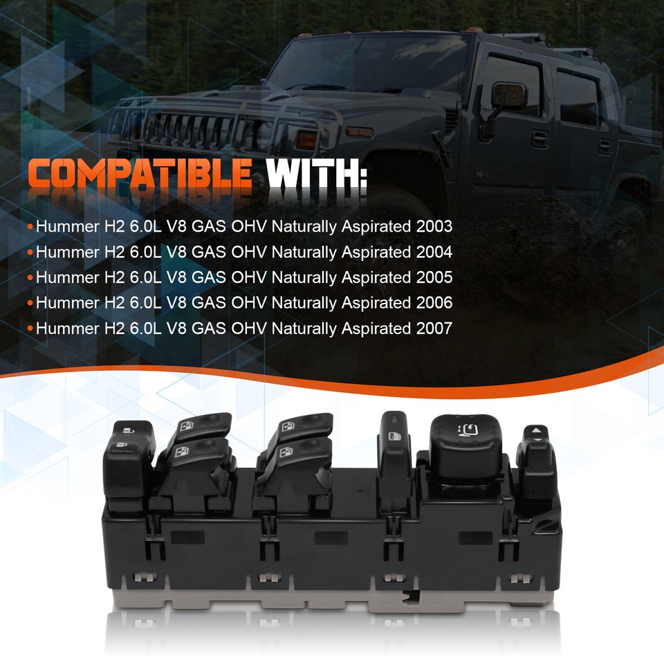 15883429 Driver Side Master Power Window Control Switch For Hummer H2 ...