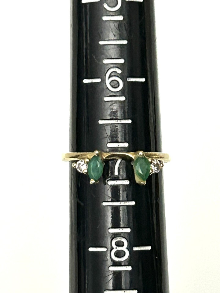 EMERALD & DIAMOND 14KT YELLOW GOLD RING WRAP ENHANCER JACKET | eBay