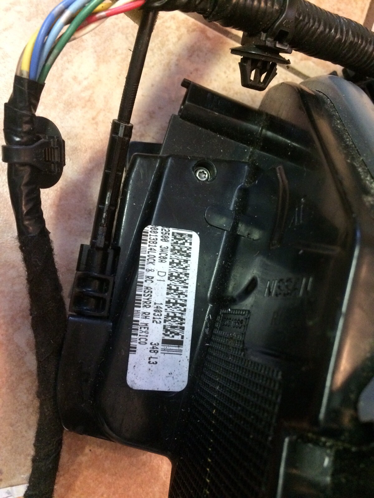 2014 - 2017 NISSAN VERSA NOTE RH REAR DOOR LOCK ACTUATOR w/ Handle ...