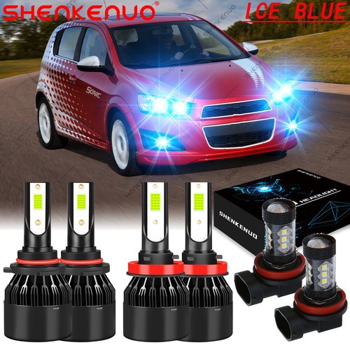 For Chevrolet Sonic 2012-2016 LED Headlight High Low + Fog Light Bulbs ...