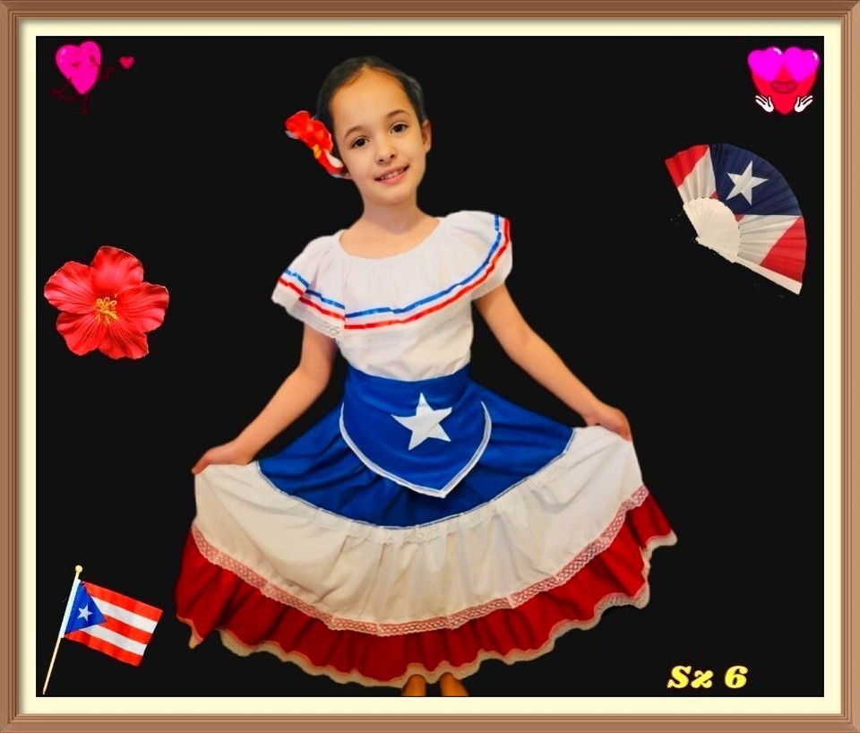 Trajes Típicos De PR Wide 3PC Set Color De Bandera, Jibara ...
