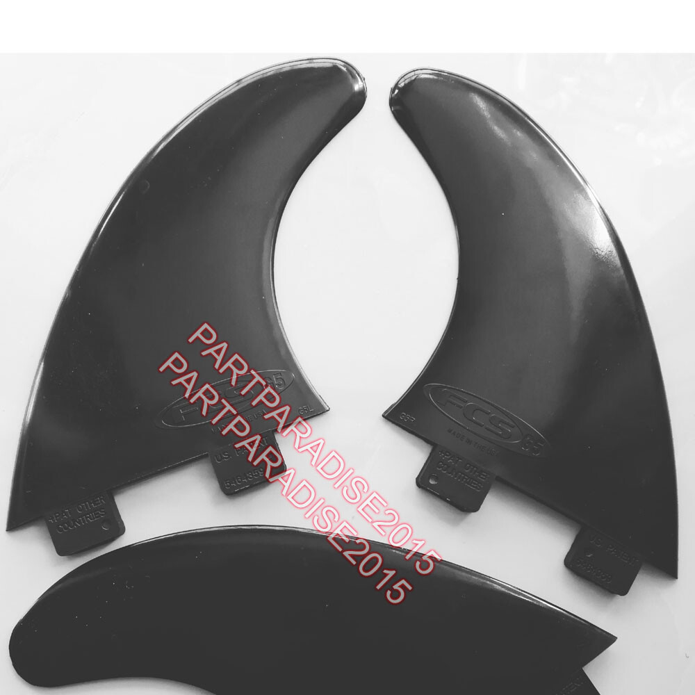 FCS Surfboard Fins M5 G5 Thruster Fins FCS Fin System Set of 3 black ...